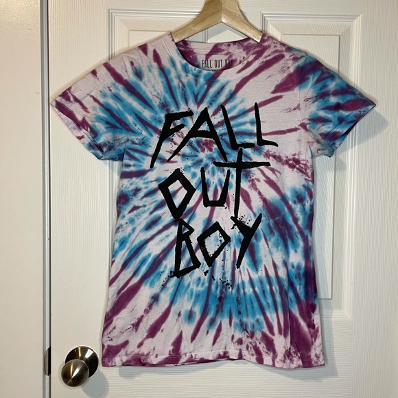 Hot Topic | Tops | Hot Topic Manhead Fall Out Boy Tie Dye Tee Sz S ...